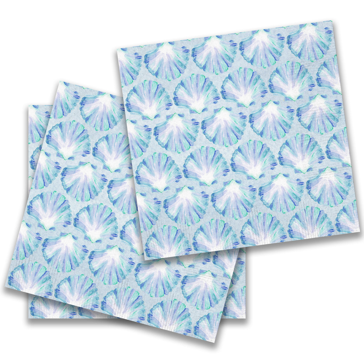 Blue Scallop Shells Cocktail Napkin – French Graffiti