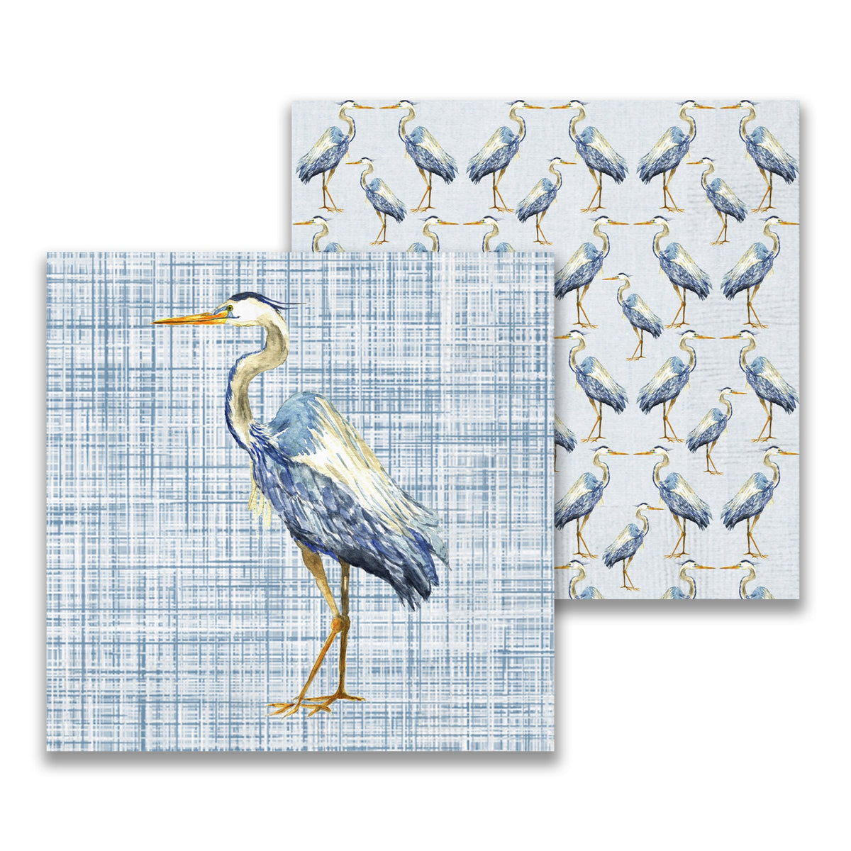 Blue Heron Cocktail Napkin – French Graffiti
