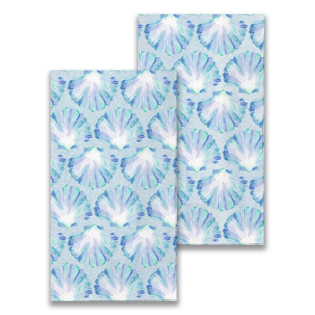 Blue Scallop Shells Guest Towel – French Graffiti