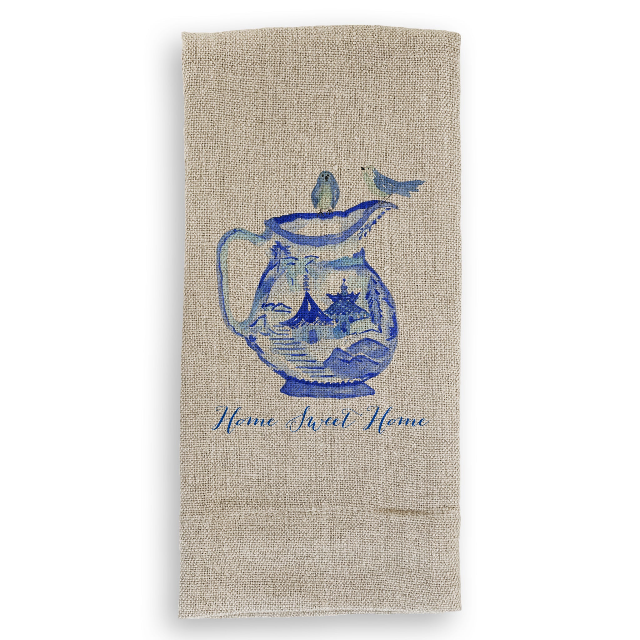 Blue & White Pitcher with Birds – French Graffiti