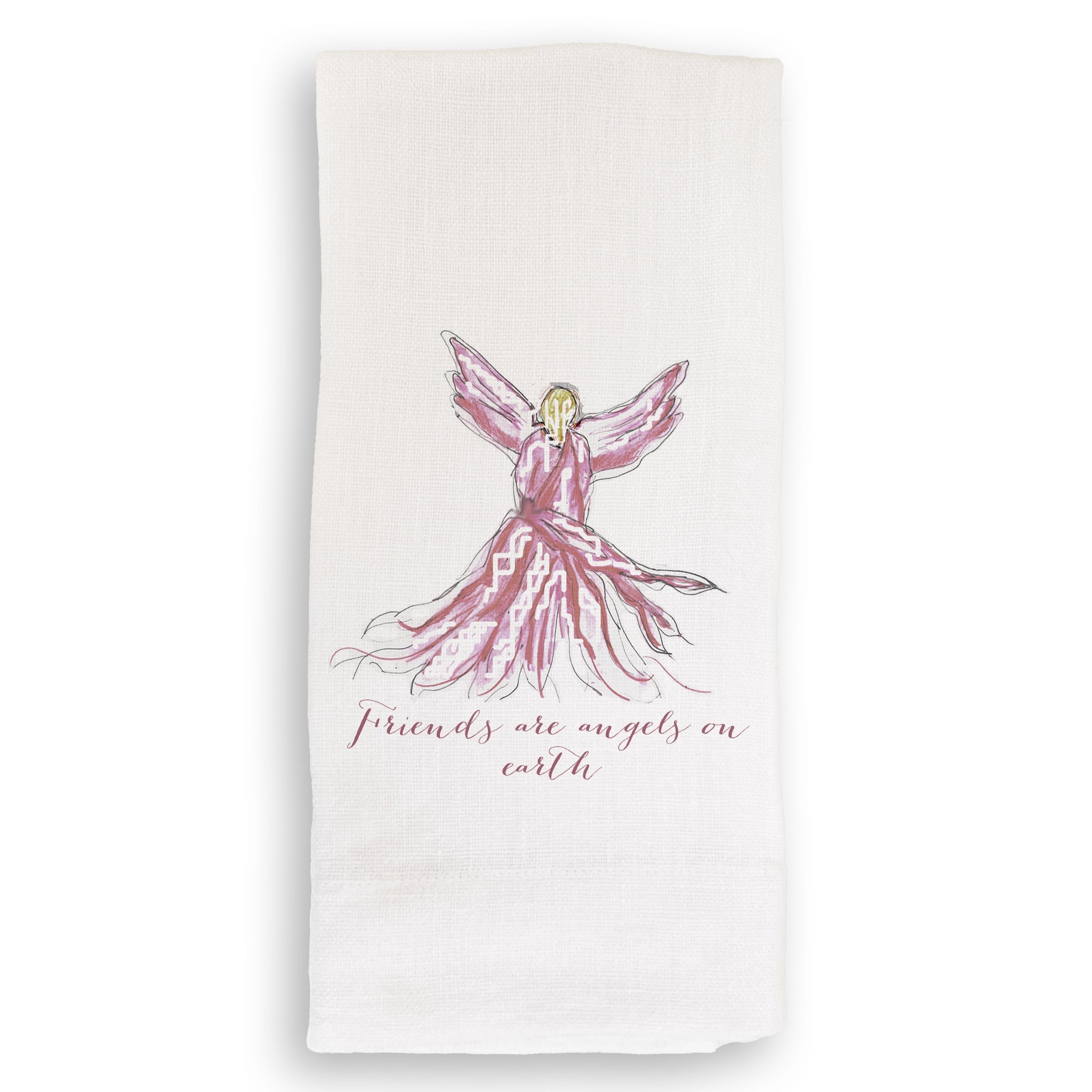 Pink Whispy Angel with Friends Are Angels – French Graffiti
